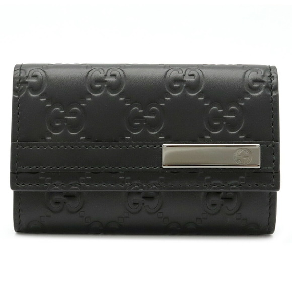 Gucci | Bags | Gucci Guccisima Key Ring Leather Key Case Black | Poshmark